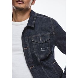 Street One MEN Herren Jeansjacke, blau, Gr. M, unifarben, Web, 98% Baumwolle, 2% Elasthan, Jacken, mit Brusttaschen