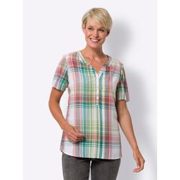 Classic Basics Damen Karobluse, bunt, Gr. 40, gemustert, kariert, mehrfarbig, 100% Viskose, Blusen