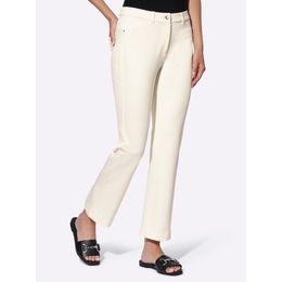 Heine Damen 7/8-Hose, beige, Gr. 40, unifarben, 77% Viskose, 23% Polyamid, Hosen