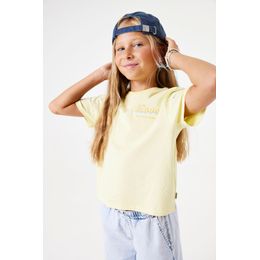 Garcia M&auml;dchen T-Shirtsoft lemon, Gr. 140, bestickt, Jersey, Obermaterial: 100% Baumwolle, Shirts, mit Schriftzug for GIRLS