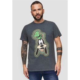 Recovered Herren T-Shirt "Disney Goofy Outline", schwarz, Gr. M, bedruckt, 100% Baumwolle, Shirts, im zeitlosen Design
