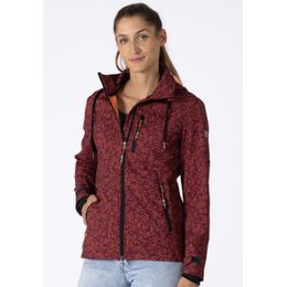DEPROC Active Damen Softshelljacke "SUN PEAK II WOMEN", rot, Gr. 38, 96% Polyester; 4% Elasthan, Jacken, mit abnehmbarer Kapuze