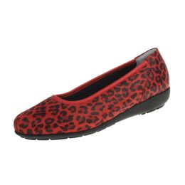 Natural Feet Damen Ballerina "Jasmin", Gr. 42, rot, Leder, Schuhe, mit Leopardenprint