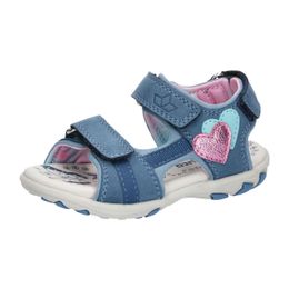 Lico Kinder Sandale "Sandale Ella V", Gr. 33, blau, Veloursleder, Schuhe