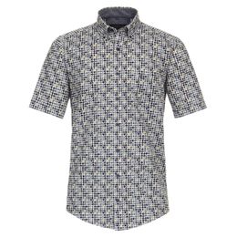 Casamoda Herren Kurzarmhemd "Casamoda Freizeithemd Kurzarm Print", blau, Gr. 6XL, bedruckt, 100% Baumwolle, Hemden