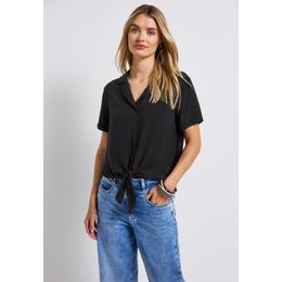 Street One Damen Hemdbluse, schwarz, Gr. 34, unifarben, Stoff, 100% Viskose, Blusen, Feel Good Fit