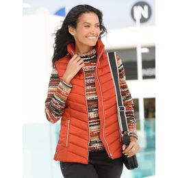 Casual Looks Damen Steppweste, rot, Gr. 36, unifarben, 100% Polyester, Wattierung:100% Polyester, Westen