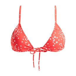 Bandeau-Bikini-Top Roxy "Pt Beach Classics", Damen, Gr. M, Cup B, rot (poppy rot dancing ditsy swim), 85% Polyester, 15% Elasthan, Bikini-Oberteile