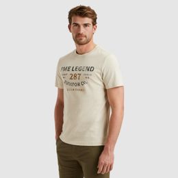 PME-Legend PME LEGEND Herren T-Shirt "Short sleeve r-neck open end jersey", beige, Gr. XXXL, bedruckt, unifarben, Jersey, Obermaterial: 100% Baumwolle, Shirts,