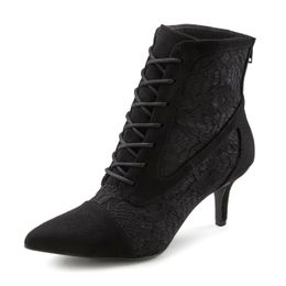 Lascana Damen Schnürstiefelette, Gr. 40, schwarz, Obermaterial: 100% Textilmaterial. Decksohle: 100% Lederimitat. Futter: 100% Lederimitat.