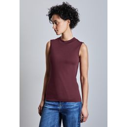 Street One Damen T-Shirt, rot, Gr. 44, unifarben, Web, 50% Baumwolle, 50% Modal, Shirts, im soften Baumwoll-Mix