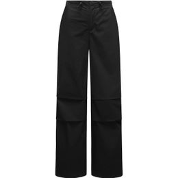 Ragwear Damen Stoffhose "Paragata", schwarz, Gr. 31, Material: 100% Baumwolle, Hosen, Stylische Parachute-Hose mit Kordelz&uuml;gen
