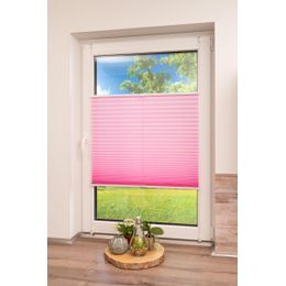 Plissee K-home, B:30cm H:130cm, pink, Obermaterial: 100% Polyester, Badezimmer, Plissees, "Klemmfix Pisa", Crushed-Optik