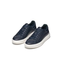 Geox Herren Sneaker "U DEIVEN", Gr. 40, blau, Leder, Textil, Schuhe, Schnürschuh, Freizeitschuh im cleanen Look