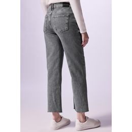 Damen Straight-Jeans, grau, Gr. 34, STREET ONE STUDIO, unifarben, Jeans, 99% Baumwolle, 1% Elasthan, Jeans, Middle Waist