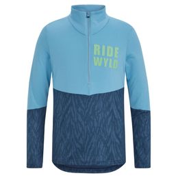 Ziener Mädchen Fleecepullover "JOKKA", blau, Gr. 140, Obermaterial: 1. 88%Polyester (recycelt), 12%Elasthan, 2. 94% Polyester, 6% Elasthan;,