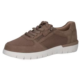 Caprice Damen Keilsneaker, Gr. 38, braun, Leder, Textil, Schuhe, Freizeitschuh, Halbschuh, Schnürschuh in Komfortweite H (=sehr weit)