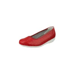 Natural Feet Damen Ballerina "Catharina", Gr. 44, rot, Leder, Schuhe, mit Memolatex-Einlegesohle