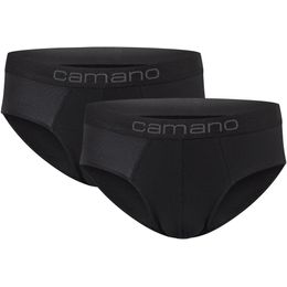 Camano Herren Slip "comfort", Gr. M, schwarz, Obermaterial: 95% Baumwolle, 5% Elasthan, unifarben, Unterhosen, mit elastischem Logobund