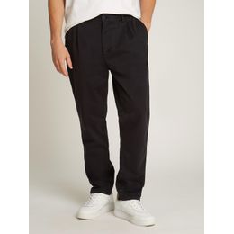 Tommy Jeans Herren Chinohose "TJM CASUAL ELASTICATED PANT", schwarz, Gr. S, unifarben, Twill, Obermaterial: 97% Baumwolle, 3% Elasthan, Hosen, mit
