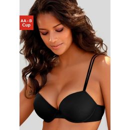 Lascana Damen Push-up-BH, Gr. 85, schwarz, Microtouch, Obermaterial: 82% Polyamid (TACTEL), 18% Elasthan (LYCRA), BHs, mit B&uuml;gel, f&uuml;r maximales