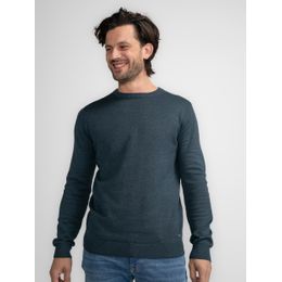 Damen Rundhalspullover "Men Knitwear Round Neck Basic", blau, Gr. XXL, PETROL INDUSTRIES, Strick, Obermaterial: 50% Baumwolle, 50% Polyacryl, Pullover