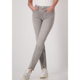 monari Damen Röhrenhose, grau, Gr. 36, unifarben, Denim/Jeans, Obermaterial: 88% Baumwolle, 8% Polyester, 4% Elasthan, Hosen, mit Glitzernieten