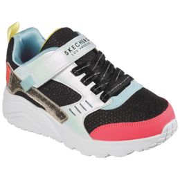 Skechers Mädchen Sneaker "UNO LITE GEN CHILL", Gr. 27, schwarz, Lederimitat, Textil, Schuhe, Freizeitschuh, Halbschuh, Schnürschuh, Größenschablone