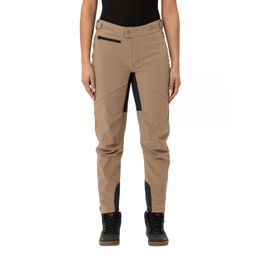 Vaude Damen Softshellhose "Women's Qimsa Softshell Pants II", beige, Gr. 36, unifarben mit Farbeinsatz, Softshell, Obermaterial: 89% Polyester, 11%