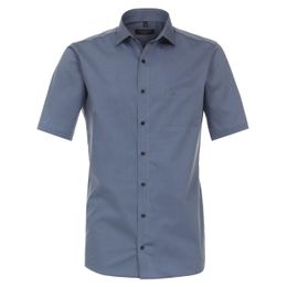 Casamoda Herren Businesshemd "Casamoda Businesshemd Kurzarm uni", blau, Gr. 42, unifarben, 100% Baumwolle, Hemden