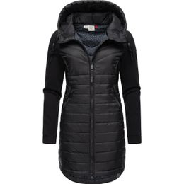 Ragwear Damen Steppmantel "Lucinda Long II", schwarz, Gr. L, Obermaterial: 100% Polyester; Obermaterial &Auml;rmel: 100% Baumwolle; Innenmaterial: 100%
