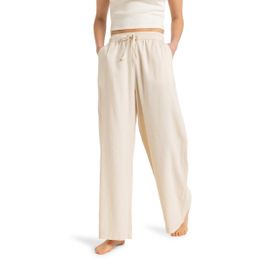 Roxy Damen Leinenhose "LEKEITIO BREAK MID PANT"parchment, Gr. XL, unifarben, Web, Obermaterial: 55% Leinen, 45% Viskose, Hosen