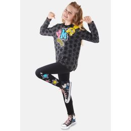 DENOKIDS Jungen Hausanzug "Stars", Gr. 128, schwarz, 79% Polyester, 21% Baumwolle, bedruckt, Homewear-Sets, mit Tier- und Stern-Motiv