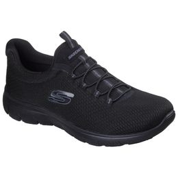 Skechers Damen Slip-On Sneaker "SUMMITS-SUMMER BLUSH", Gr. 36, schwarz, Textil, unifarben, Schuhe, Arbeitsschuh, Freizeitschuh, Slipper mit Memory