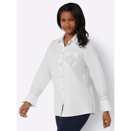 Inspirationen Damen Hemdbluse, beige, Gr. 36, unifarben, 50% Baumwolle, 50% Polyester, Blusen