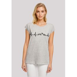 F4NT4STIC Damen T-Shirt "Herzschlag Berge Wandern", grau, Gr. XS, Obermaterial: 100% Baumwolle, Shirts, Premium Qualit&auml;t