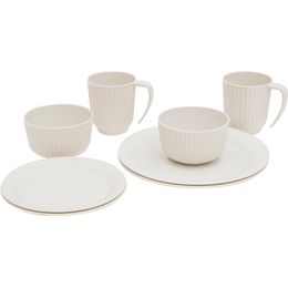 Outwell Delish Geschirr-Set f&uuml;r 2 Personen sandstone - Kunststoff und Melamin Geschirr-Sets