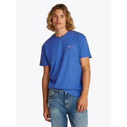 Tommy Jeans Herren Kurzarmshirt "TJM REG GRAPHIC SLUB TEE EXT", blau, Gr. XXXL, Single Jersey, Obermaterial: 100% Baumwolle, Shirts, Mit