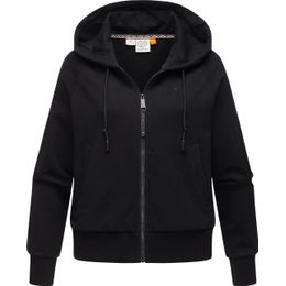 Ragwear Damen Kapuzensweatjacke "Taila", schwarz, Gr. L, Sweatware, Material: 70% Baumwolle, 30% Polyester, Sweatjacken, modische Damen Sweatjacke