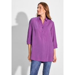 Cecil Damen Longbluse, lila, Gr. XS, unifarben, Stoff, 84% Modal, 16% Polyester, Blusen, mit 3/4 Ärmeln
