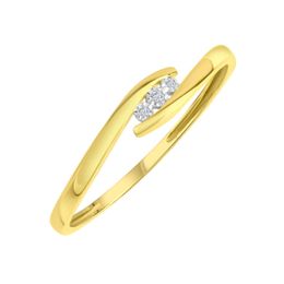 Firetti Damen Goldring "Schmuck Geschenk Gold 375 Damenring Goldring", 54, 0,01 P3 = leicht erkennbare Einschl&uuml;sse, Diamanten Gelbgold 375, 1,2mm,