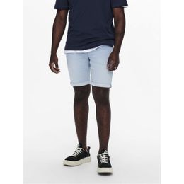 Only & Sons ONLY & SONS Herren Jeansshorts "ONSPLY LIGHT BLUE 5189 SHORTS DNM NOOS", blau, Gr. S, unifarben, Denim/Jeans, Obermaterial: 72% Baumwolle, 26%