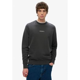 Superdry Herren Sweatshirt "MICRO LOGO CREW", schwarz, Gr. XXL, unifarben, angeraute Sweatware, Obermaterial: 80% Baumwolle, 20% Polyester,