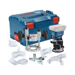 Bosch Akku-Kantenfr&auml;se GKF 18V-8 Professional solo + Taucheinheit, Oberfr&auml;se blau/schwarz, ohne Akku und Ladeger&auml;t, in L-BOXX