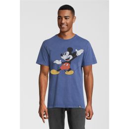Recovered Herren T-Shirt "Disney Mickey Mouse Posing", blau, Gr. S, bedruckt, 100% Baumwolle, Shirts, im zeitlosen Design