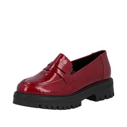 Rieker Damen Loafer, Gr. 39, rot, Lacklederimitat, gl&auml;nzend, Schuhe, Slipper, Halbschuh, Schlupfschuh, Businessschuh in Lack-Optik