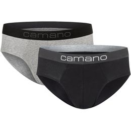 Camano Herren Slip "comfort", Gr. S, schwarz, Obermaterial: 95% Baumwolle, 5% Elasthan, unifarben, Unterhosen, mit elastischem Logobund