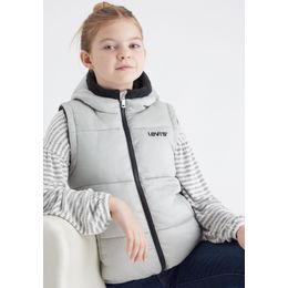LEVI'S KIDS Mädchen Wendeweste "LVG REVERSIBLE VEST", silber, Gr. 4, Taft, Obermaterial: 55% Polyester, 45% Polyamid. Futter: 100% Polyester, Westen,