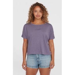 O`Neill O'NEILL Damen T-Shirt "Essentials Script T-Shirt", beige, Gr. XS, Obermaterial: 85% Polyester, 15% Leinen, Shirts
