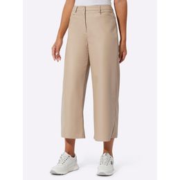 CR&Eacute;ATION L CREATION L Damen Lederimitathose, beige, Gr. 40, unifarben, 100% Polyester, Hosen